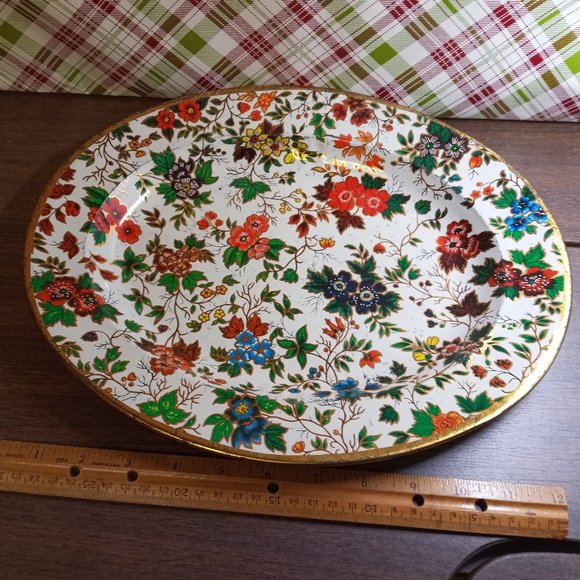 Nevco | Other | Vintage Nevco 3 Metal Flower Plate Tray 1587 Made In ...